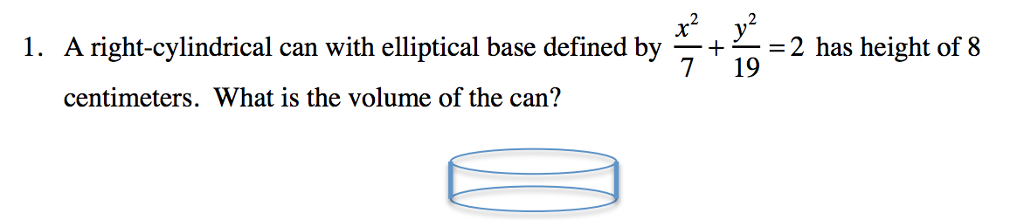 Solved A right-cylindrical can with elliptical base defined | Chegg.com