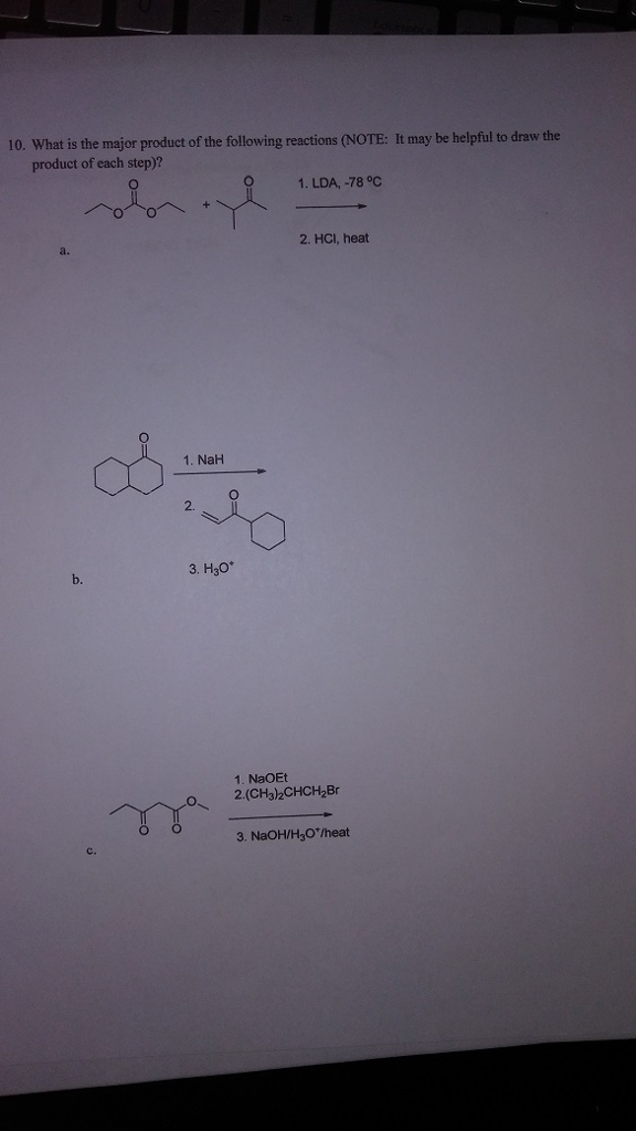 Solved What is the major product of the following reactions | Chegg.com