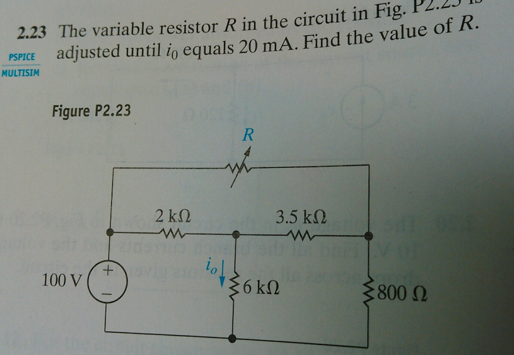 Solved The variable resistor R in the circuit is adjusted | Chegg.com