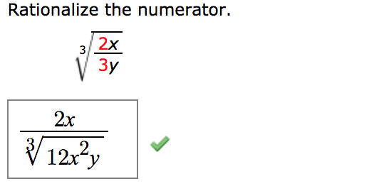 Solved Rationalize the numerator. 2x 12r y | Chegg.com