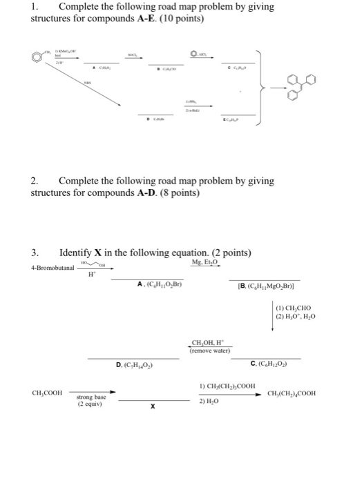 Solved Complete the following road map problem by giving | Chegg.com