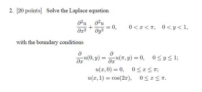 Solved Solve the Laplace equation partial | Chegg.com