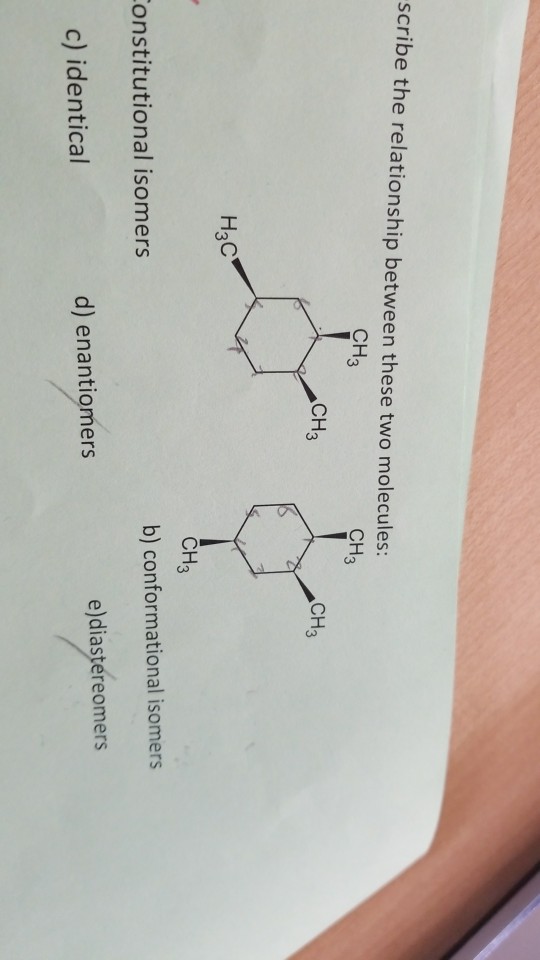 Solved scribe the relationship between these two molecules: | Chegg.com