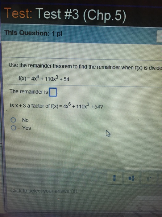 Solved Use the remainder theorem to find the remainder when | Chegg.com
