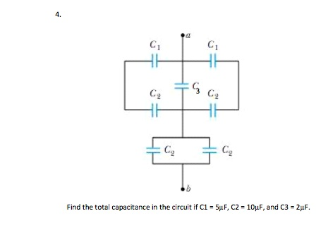 Solved 4. 2 C1 C2 Cg Find the total capacitance in the | Chegg.com