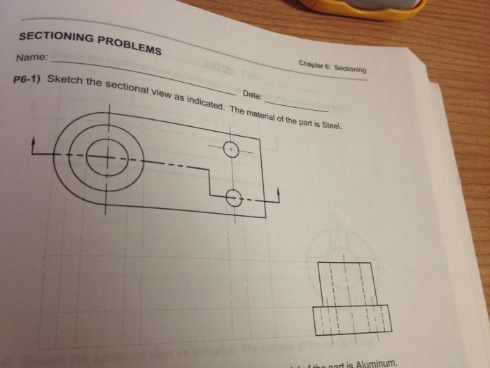 Sketch the sectional view as indicated. The material | Chegg.com