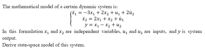 Solved The mathematic al model of a certain dynamic system | Chegg.com