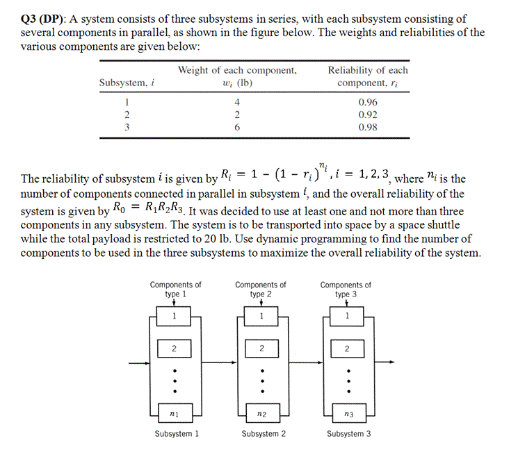 A system consists of three subsystems in series, with | Chegg.com