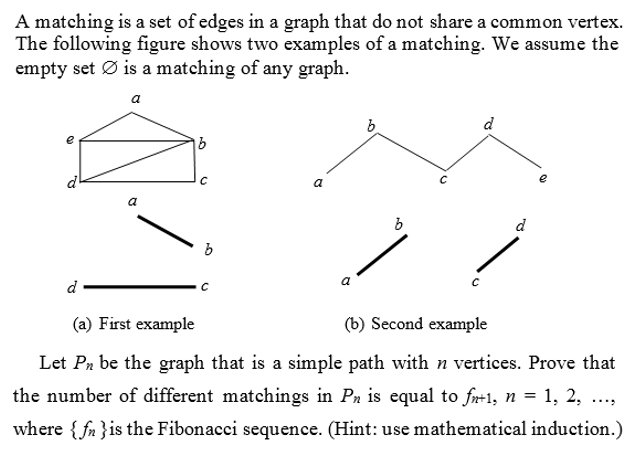 A matching is a set of edges in a graph that do not | Chegg.com