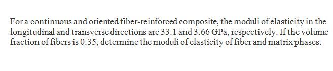Solved For a continuous and oriented fiber-reinforced | Chegg.com