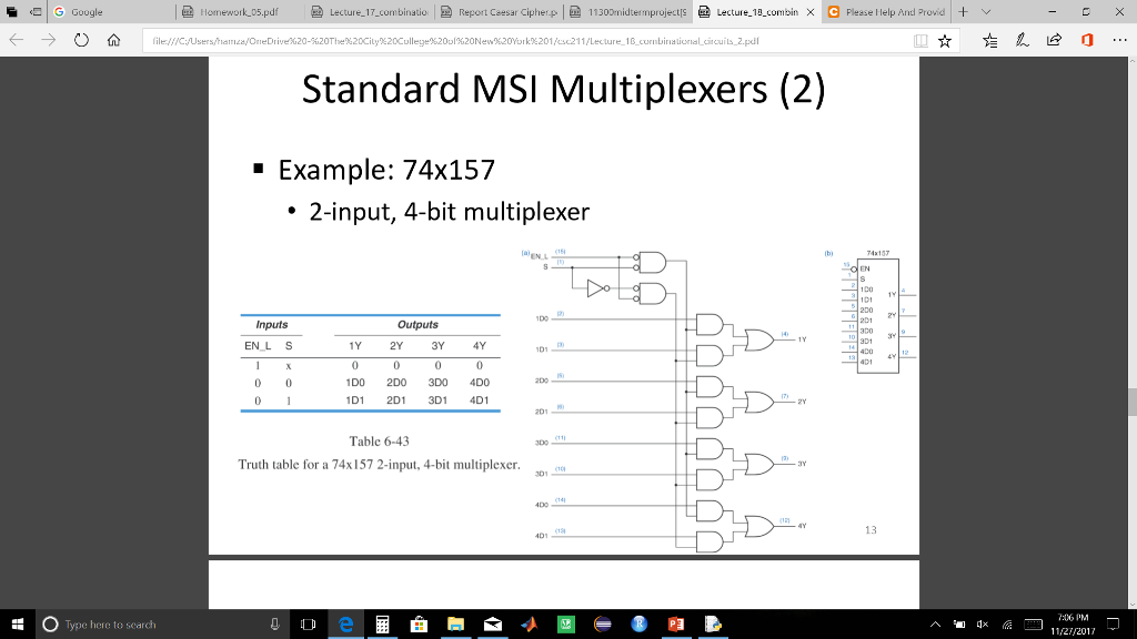Solved In the class, we learned the design of 74x157, a | Chegg.com
