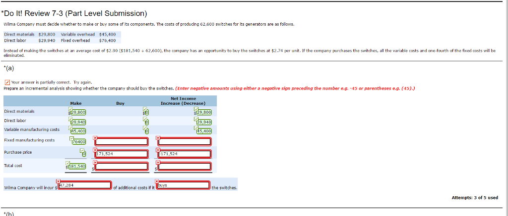 Solved *Do It! Review 7-3 (Part Level Submission) Wilma | Chegg.com