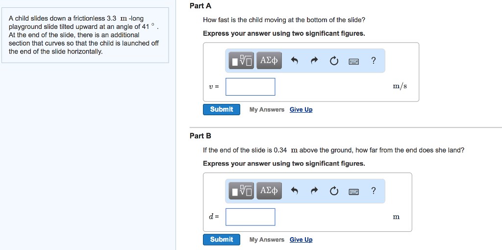 Solved Part A A child slides down a frictionless 3.3 Im | Chegg.com