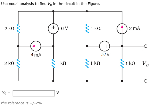 Solved Use nodal analysis to find V0 in the circuit in the | Chegg.com