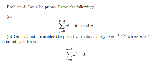 Solved Problem 3. Let p be prime. Prove the following P-2 a, | Chegg.com