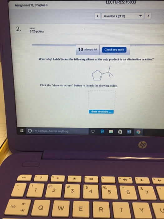 Solved What alkyl halide' forms the following alkene as the | Chegg.com