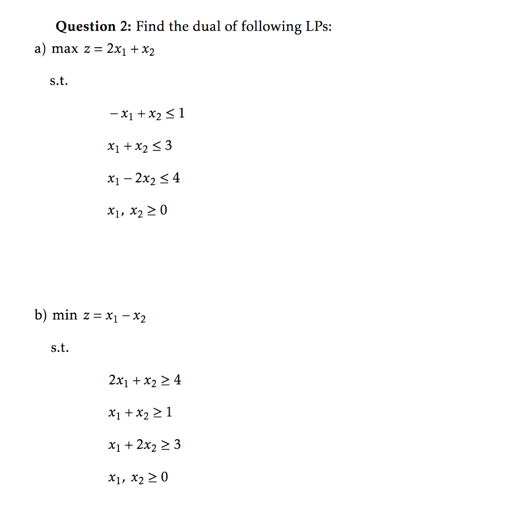 Solved Homework #9 For Problems #1-3, Use The Big M Method, 47% OFF