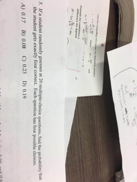 Solved If a student randomly guesses at 20 multiple-choice | Chegg.com
