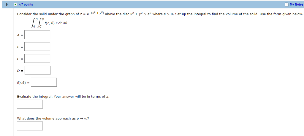 Solved Consider the solid under the graph of z = e^-(x^2 + | Chegg.com