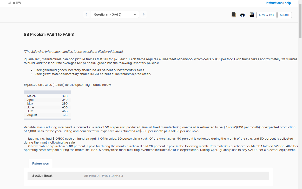 Solved Prepare Operating Budget, Budgeted Income Statement, | Chegg.com