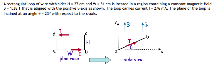 Solved A rectangular loop of wire with sides H -27 cm and W- | Chegg.com