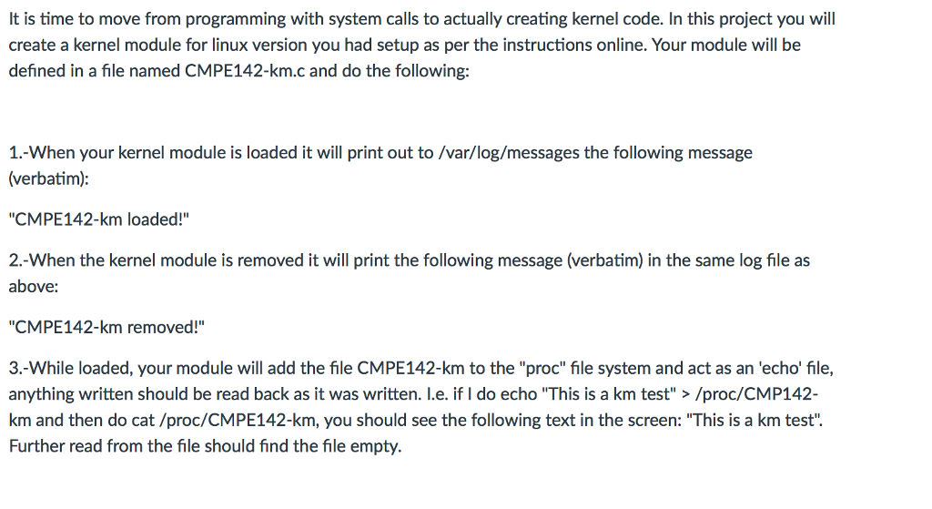 It is time to move from programming with system calls | Chegg.com