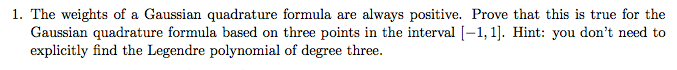 Solved The weights of a Gaussian quadrature formula are | Chegg.com