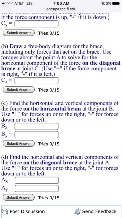 Solved oooo AT&T LTE 6:59 AM loncapa.tcc.fl.edu 100% A | Chegg.com