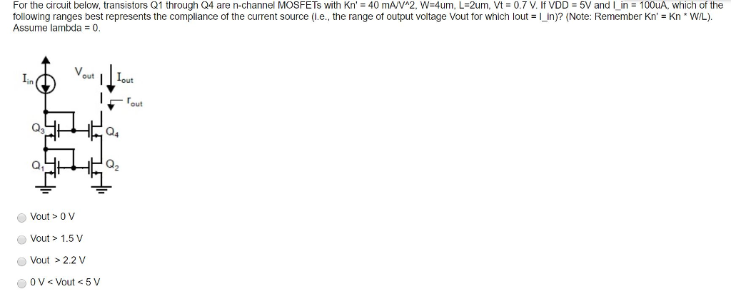 Solved For the circuit below, transistors Q1 through Q4 are | Chegg.com