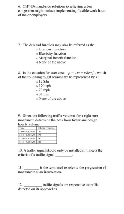 Solved Demand-side solutions to relieving urban congestion | Chegg.com