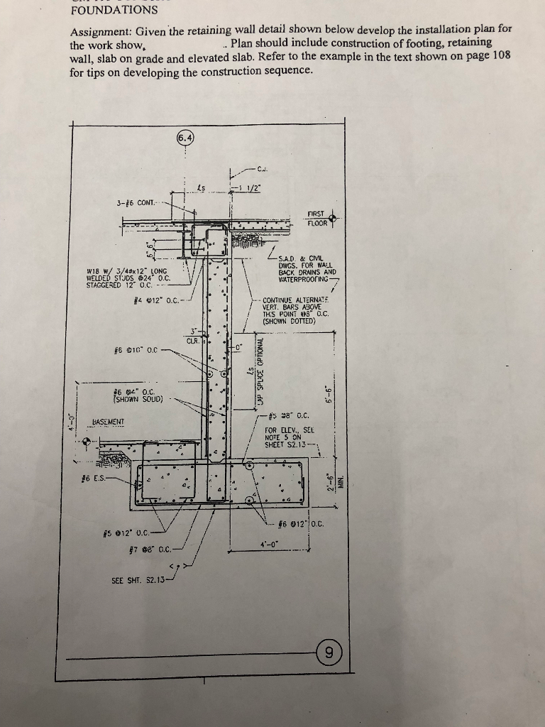 Solved FOUNDATIONS Assignment: Given the retaining wall | Chegg.com