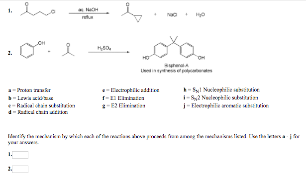Solved Identify the mechanism by which each of the reactions | Chegg.com