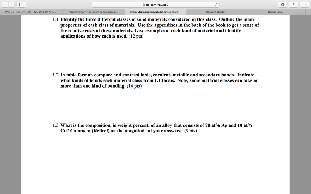 Solved Identify the three different classes of solid | Chegg.com