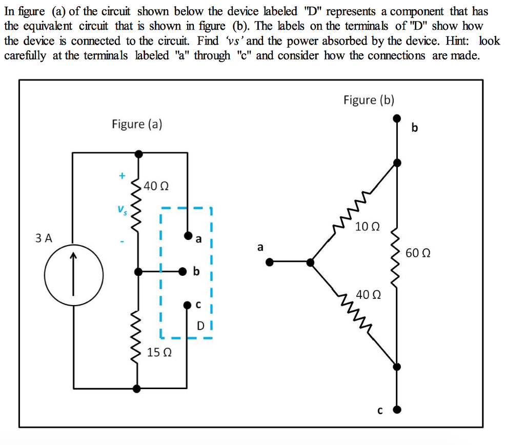 Solved In figure (a) of the circuit shown below the device | Chegg.com