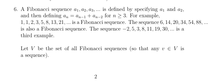Solved 6. A Fibonacci sequence ai, a2, a3, is defined by | Chegg.com