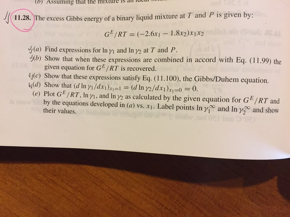 B Assuming That The Mixtures I 1128 The Excess