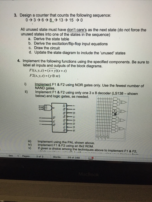 Solved Design a counter that counts the following sequence: | Chegg.com