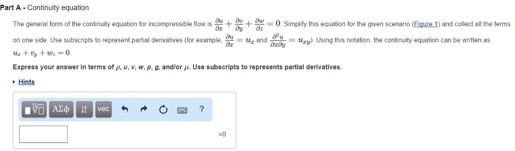 Solved Part A Continuity equation 0. Simplify this equation | Chegg.com