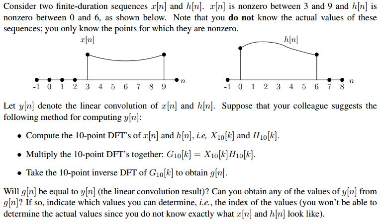 Consider two finite-duration sequences x[n] and h[n]. | Chegg.com