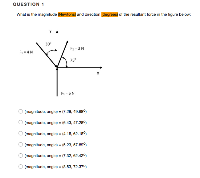 Solved What is the magnitude (Newtons) and direction | Chegg.com