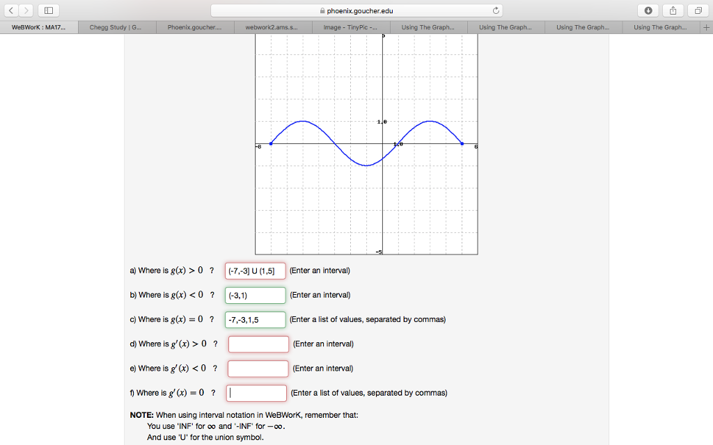 Solved phoenix.goucher.edu WeBWorK: MA17.. Chegg Study | G | Chegg.com