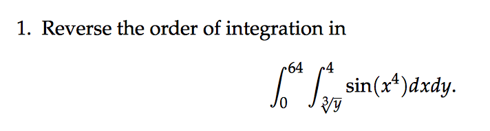 Solved Reverse the order of integration in integral^64_0 | Chegg.com