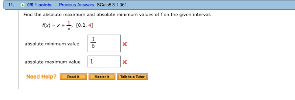 Solved Find the absolute maximum and absolute minimum values | Chegg.com