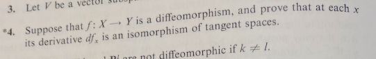 Solved Suppose that f:X->Y is a diffeomorphism, and prove | Chegg.com