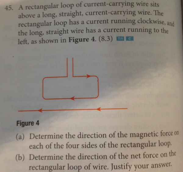 Solved 45. A rectangular loop of current-Carrying wire sits | Chegg.com
