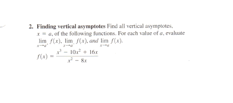 Solved Finding vertical asymptotes Find all vertical | Chegg.com