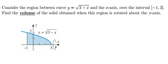 Solved Consider the region between curve y = squareroot 3 - | Chegg.com