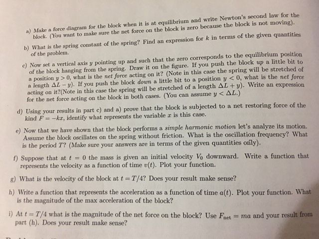 Solved Problem 2 Understanding Vertical Oscillations A Chegg