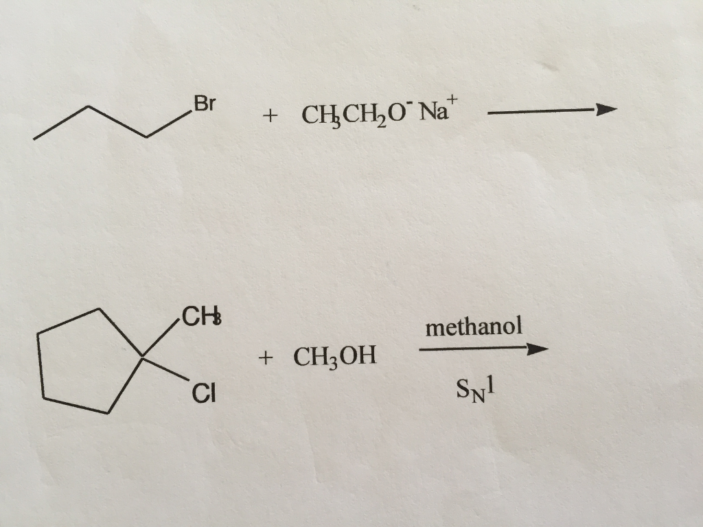 Solved + CHCH,O-Na" methanol + CH3OH Cl SNI | Chegg.com