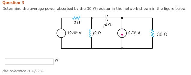Solved Determine the average power absorbed by the 30-Ohm | Chegg.com